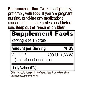 Nature's Way Vitamin E 268 mg per serving 100 Softgels