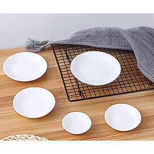 Mozacona 4pcs White Ceramic Seasoning Dishes Dipping Bowls -4.5inch