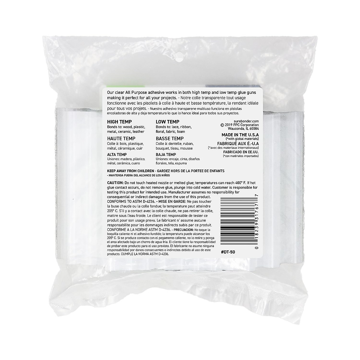 Surebonder DT-50 All Temperature 50 Glue Sticks, 4-Inch