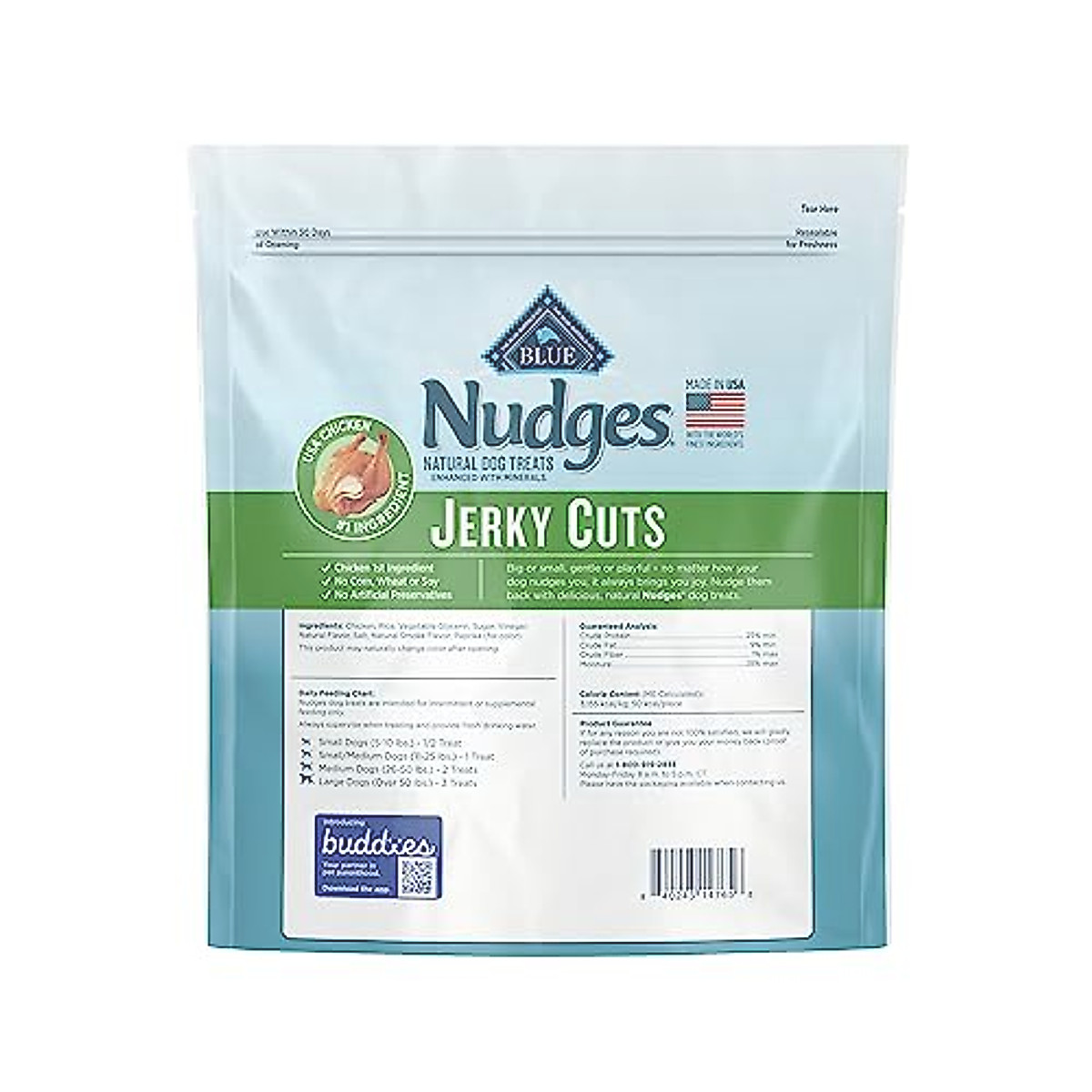 Blue Buffalo Nudges Jerky Cuts Natural Dog Treats, Chicken, 36oz