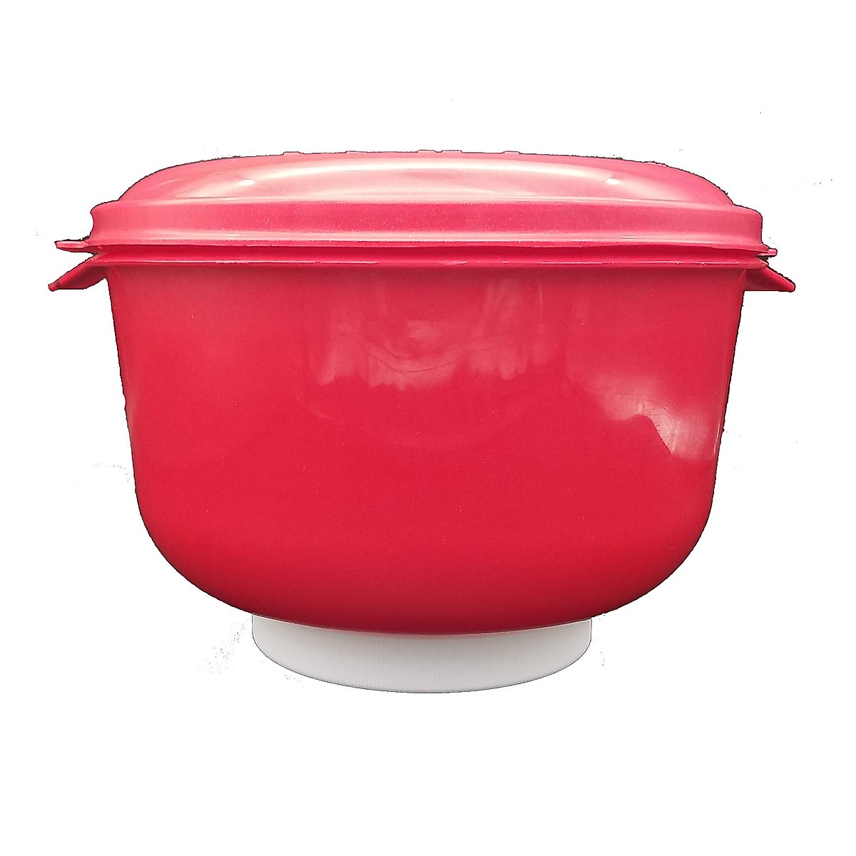 APSI Store Kernel Katcher Popcorn Bowl Set - Popcorn Bowl Strainer Sifter Shaker Kernel Catcher and Separator, Large and Reusable With Lid, Dishwasher Safe, Recycled Plastic with Handle (Red)