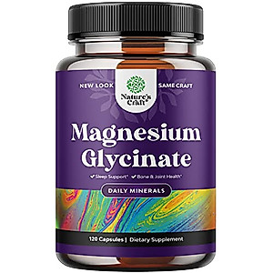 Magnesium Glycinate 400mg Mineral Supplement - Calming Magnesium Supplement for Women and Mens Natural Sleep Support Bone Health Immunity Mood Support Heart Health and Muscle Recovery