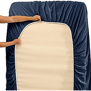 KAYLEN HOME 1800 TC Deep Pocket Full Size Sheets Set up to 16" - Hotel Luxury Extra Soft Brushed Microfiber 4 PC Bed Sheet Set, Mariner Blue