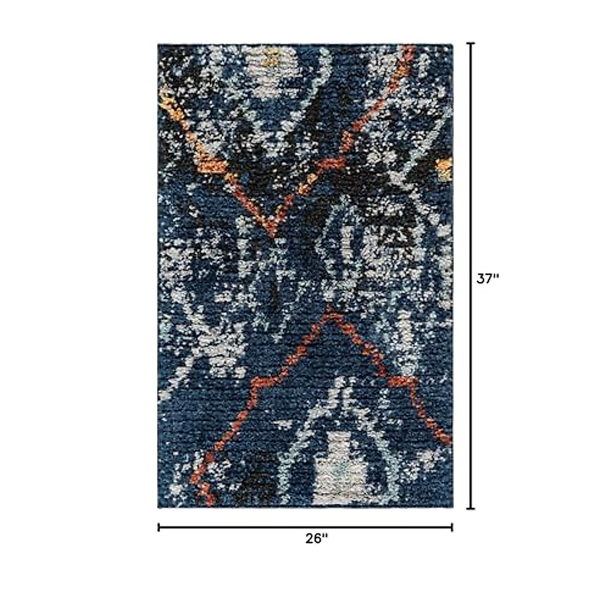 Unique Loom Morocco Collection Tribal, Southwestern, Bohemian Area Rug, 2' 2" x 3' 0", Navy Blue/Gray