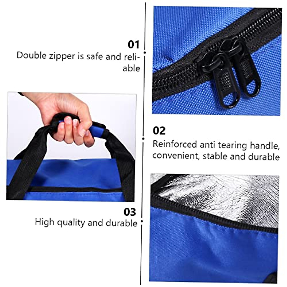 INOOMP Insulated Bag Collapsible Basket Coffee Cooler Outdoor Basket Food Delivery Backpack Beverage Delivery Carrier Insulated Shopping Bags Lunch Insulated Bag Food Delivery Bag Blue