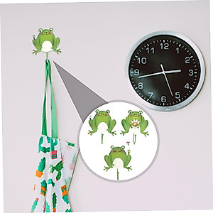 GOOHOCHY 3pcs Frog Hook Wall Decoration Wall Mounted Hooks Towel Hooks Decorative Hook Key Hanger Cute Wall Hook Frog Shaped Hanger Key Hook Iron Wall-Mounted Coat Hanger Hooks