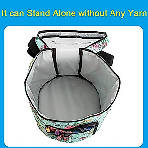 Ctcwsh Yarn Storage Bag Project Bag Knitting Tote Organizer Bag with Adjustable Shoulder Strap Handles Traveling Crochet Bag for Bulk Yarns,Crochet Hooks,Knitting Needle,Crochet Acessories