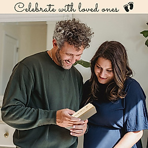 MufHomse Pregnancy Test Keepsake Box Baby Announced Box for Dad Surprise Pregnancy Announcements for Grandparents Baby Keepsake box Pine Wooden Storage Boxes