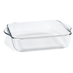 Red Co. 2 Qt Large 8.5” x 8.5” Square Clear Glass Casserole Baking Dish with Handles