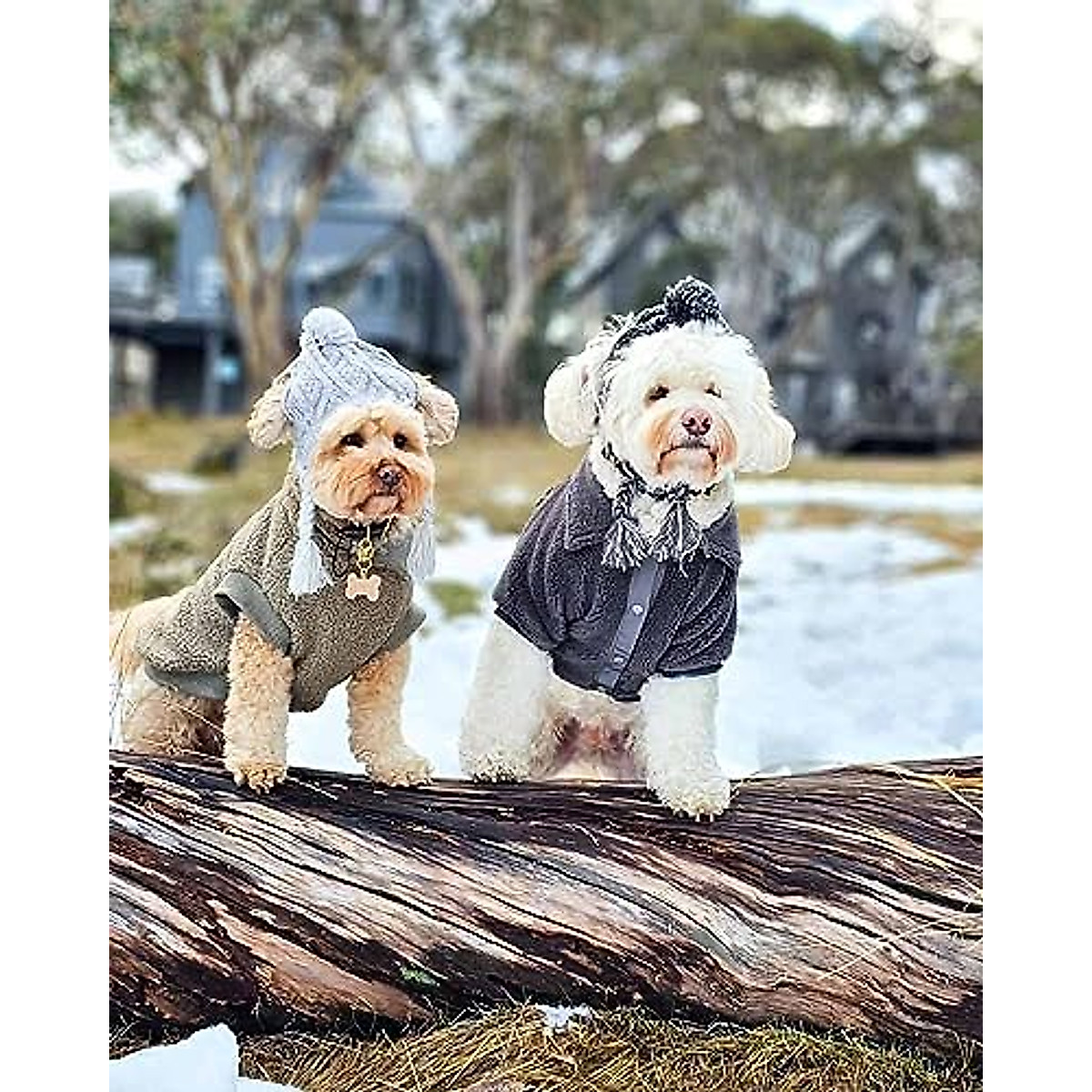 Fitwarm Sherpa Dog Coat with Reflective Stripe, Dog Winter Clothes for Small Dogs, Turtleneck Pet Sweater, Cat Apparel, Grey, XL