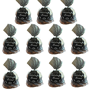 Large Beautiful Design Sourdough Bread Bags 50 Bread Bags For Homemade Bread with 50 Ties