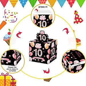 10th Birthday Surprise Gift, Happy Birthday Money Gift for Cash, 10th Birthday Gifts for Boys Girls, Birthday Party Decorations Supplies（with 35PCS Bags）