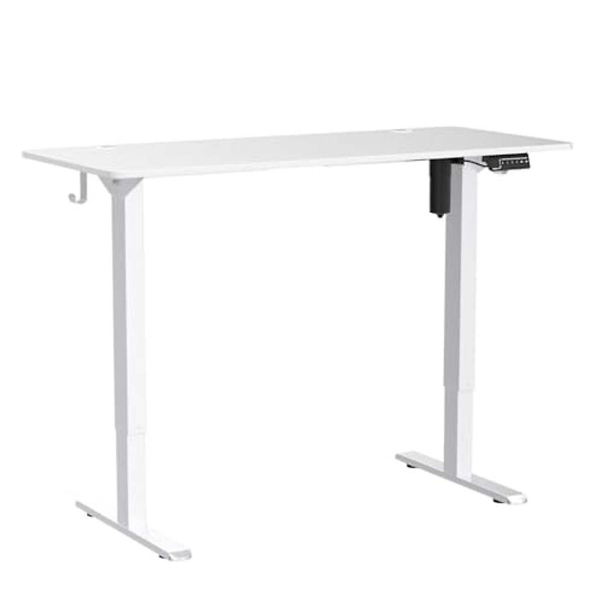 SMUG Standing Desk, 40 x 24 in Electric Height Adjustable Computer Desk for Home Office, Sit Stand up Work Gaming Table with Memory Controller/Headphone Hook, Rising Lift Workstation-White