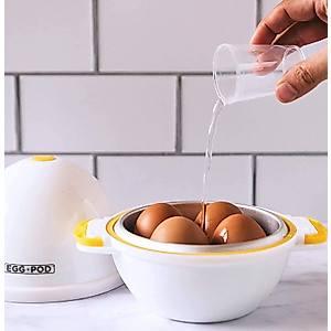 EGG POD by Emson Microwave Hardboiled Egg Maker, Cooker, Boiler & Steamer, 4 Perfectly-Cooked Hard boiled Eggs in Under 9 minutes, Dishwasher Safe, Airtight and Warp Proof As Seen On TV Set of 2…