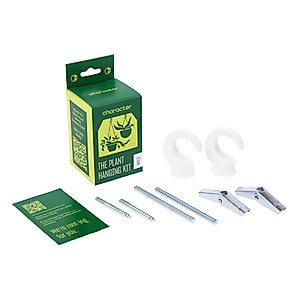 Character The Plant Hanging Kit with Toggle Bolts, Hooks, Screws, and Instructions for an Easy, Heavy Duty Ceiling Installation, White