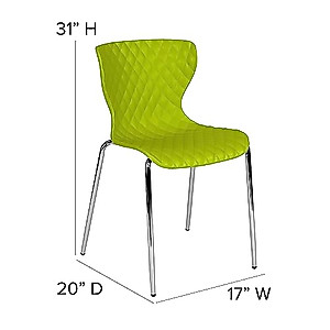Flash Furniture 4 Pack Lowell Contemporary Design Citrus Green Plastic Stack Chair