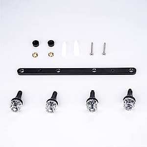 WOLIBEER Crystal Towel Hook, Matte Black Coat Hook 4 Row Hook Wall Mounted Hook Rack Stainless Steel Hanger for Bathroom Kitchen Toilet Entryway
