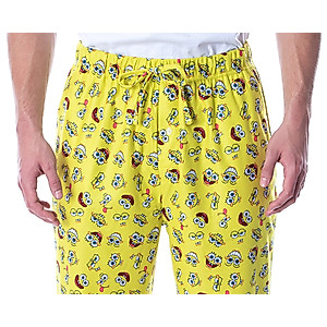 Nickelodeon Men's Spongebob Squarepants Face Expressions Loungewear Pajama Pants (X-Large) Yellow