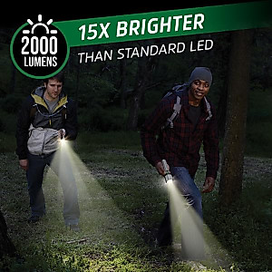 Energizer 1000 Lumen Rechargeable LED Flashlight Bundle with 2000 Lumen Rechargeable LED Flashlight, 2 Pack