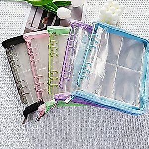 Nelonis Transparent Jewelry Storage Book Jewelry Plastic Zipper Bag Travel Storage Bag Portable Pocket Folding Travel Album Zipper Bag,Suitable for Earrings,Bracelets,Rings,Brooches (Green)