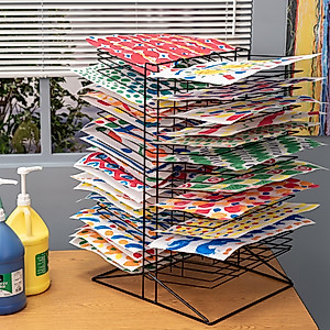 Sax All-Steel Double Sided Wire Drying Rack, 50 Shelves, 17 x 20 x 30 Inches, Steel, Black - 216782