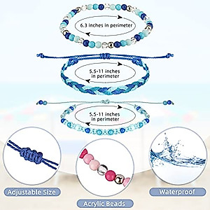 Yaomiao 36 Pieces Friendship Bracelets Braided Bead Bracelets Stackable String Woven Bracelets Stretch Waterproof Adjustable Bracelet String for Women Teen Girls