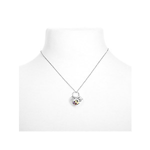 Sterling Silver Personalized 4mm Round Simulated Birthstone Heart Locket (16" chain) - Caged Locket Jewelry - Personalized Locket Necklace for Women - Gift for Her - Gifts for Mom