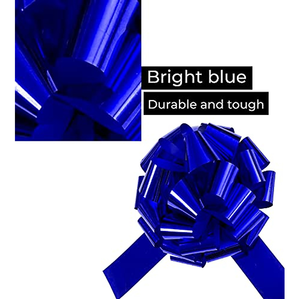 Insta Bows 18 Inch Giant Car Bow Blue Large Gift Bow 18" Metallic Blue Giant Bow for Car Instant Big Bow for Toy Car Or Extra Large Christmas Gift Instabow Big Blue Bow