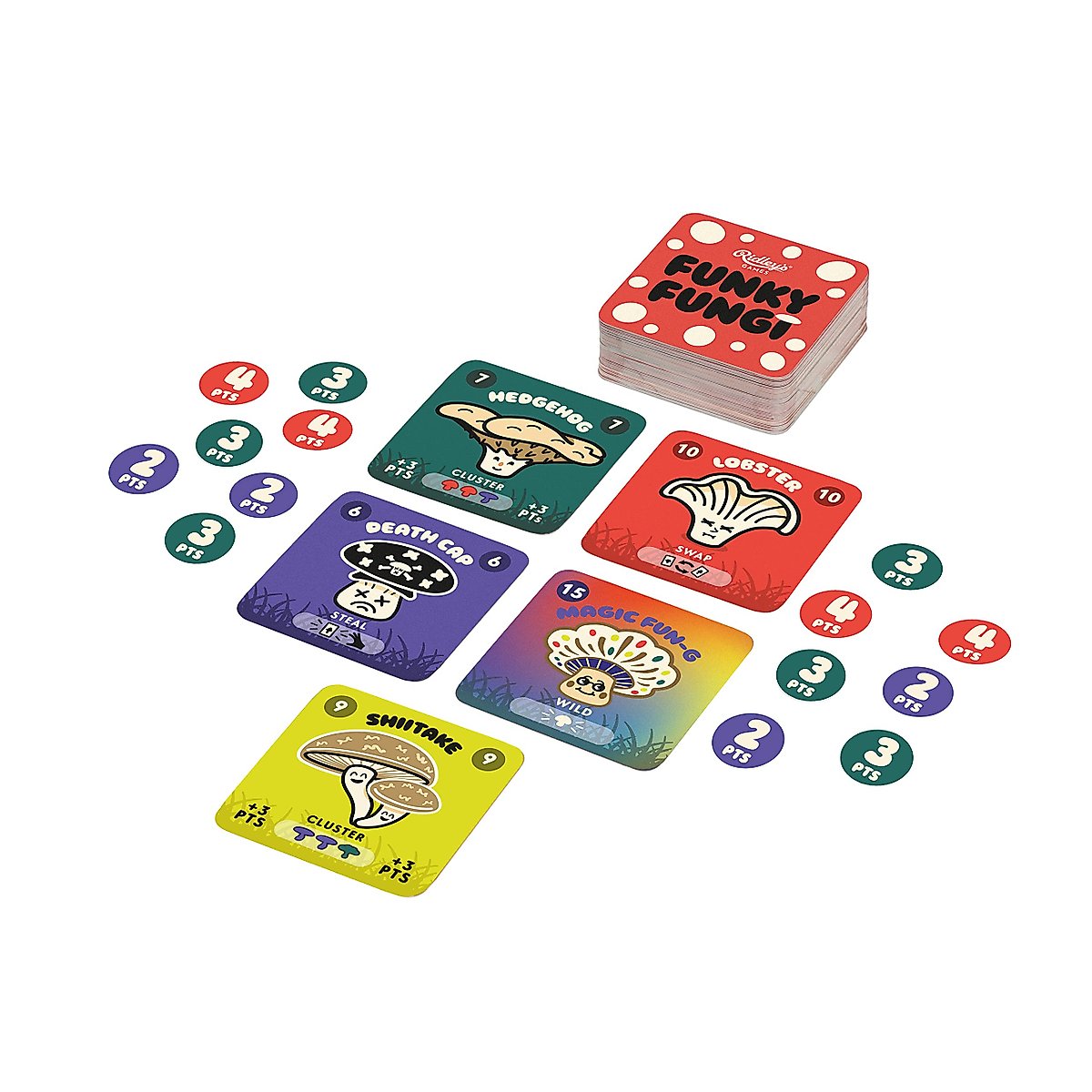 Ridley's Games: Funky Fungi The Mushroom Card Collecting Game | Simple Family Game with Fun Twists | 2-4 Players for Ages 8+ with 30-Minute Game Play Time