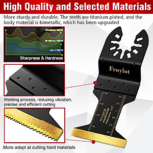 24PCS Bi-Metal Titanium Oscillating Tool Blades – Multi-Tool Blades Cutting Nails, Staple, Copper Pipe, Drywall, Sheetrock, Wood, Siding – Universal Fit DeWalt, Milwaukee, Fein, Metabo, Rigid (M42 Ti)