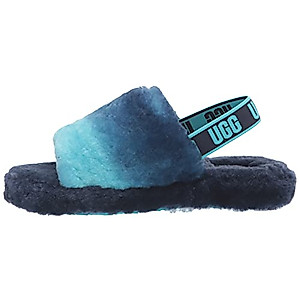 UGG K Fluff Yeah Gradient Slipper, Blue Combo, 5 US Unisex Big Kid