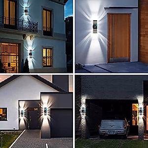 FAISHILAN 2 Pack Dusk to Dawn Exterior Wall Light Fixture,3-Layer 14W 1200LM Warm White 3000K IP65 Waterproof Aluminum Morden Outdoor Lights for House Porch Hallway Patio Garage