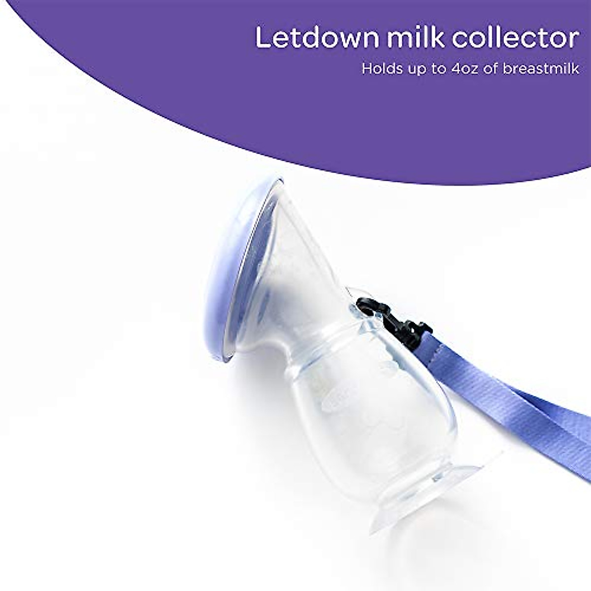 Lansinoh Breastmilk Collector Breastpump for Excess Breast Milk from Breastfeeding Mums BPA BPS Free 100% Silicone with Lid & Neck Strap, Transparent