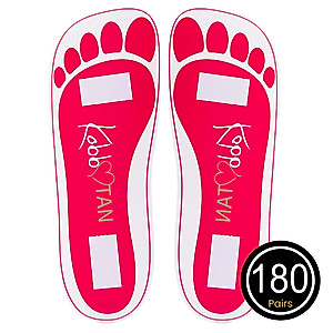 180 Pairs(360feets) Spray Tan Feet Pads Protectors in Pink Color For Sunless Spray Tanning