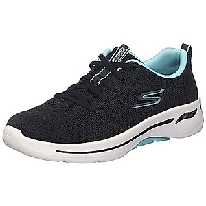 Skechers Women's Go Walk Arch Fit-Unify Sneaker, Black/Aqua, 9