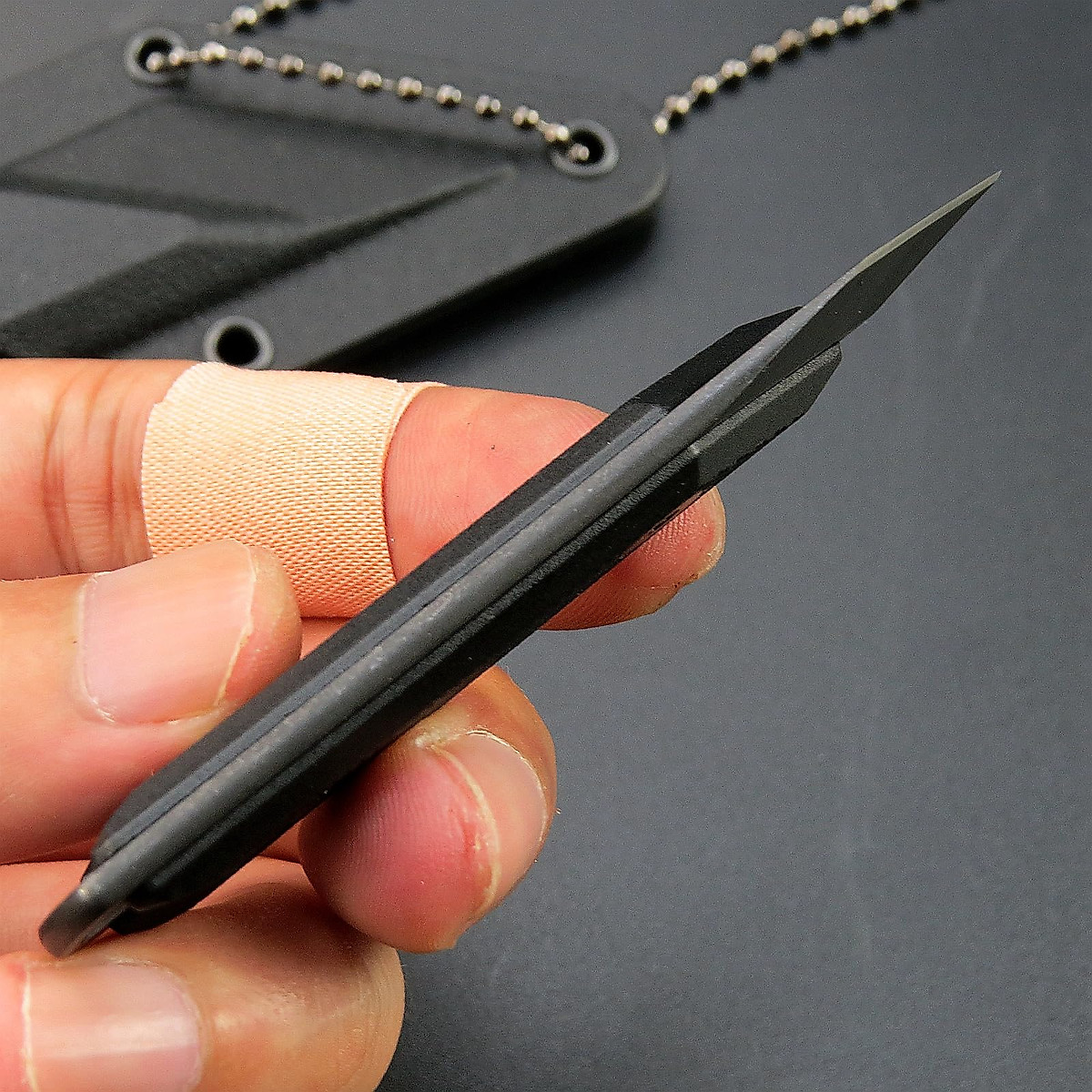 Ccanku C1146 Fixed Blade Knife,440C Blade G10 Handle EDC Tool Knife for Outdoor, Camping, Hiking, Fishing with kydex Sheath (Black)