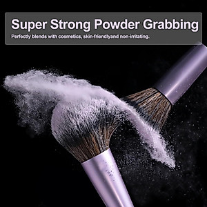 BS-MALL Travel Makeup Brush Set Foundation Powder Concealers Eye Shadows Makeup Set with LED light Mirror 14 Pcs (Purple)