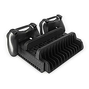 Bewinner1 for PS4 Stand Cooling Fan, Multi-Function Cooling Heat Dissipation Bracket Fan Card Rack Game Machine Charging Dock Station for PS4 Handle Gamepad