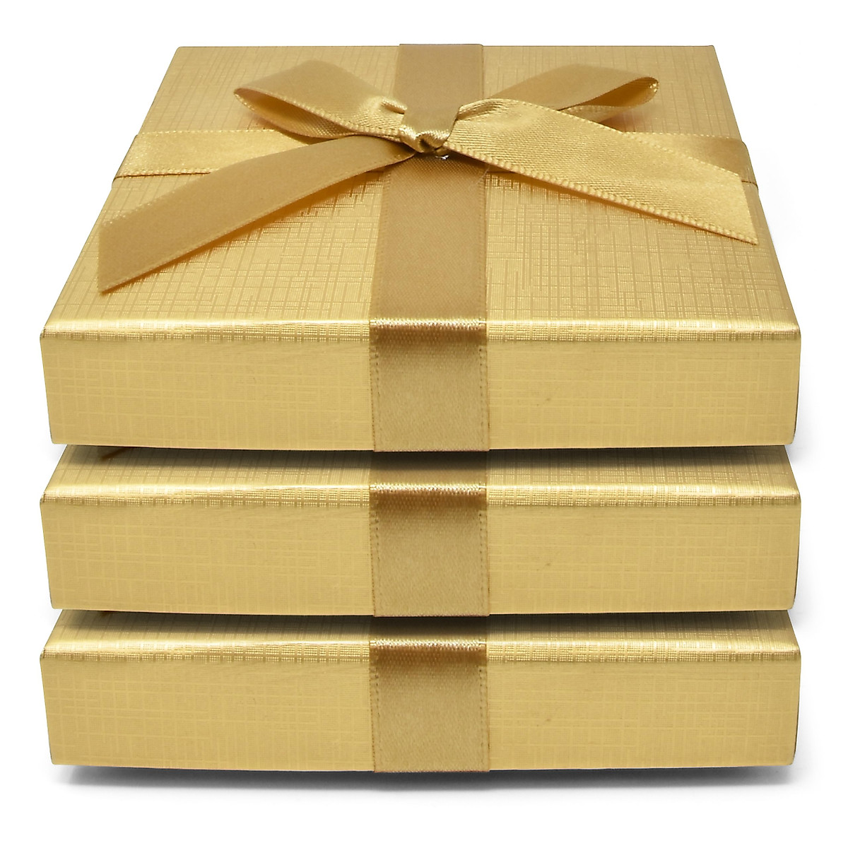 Gold Christmas Card Gift Box Holder with Bows Pack of 6 Holiday Gifts Greeting Cards Present Wrap Square Boxes Cash Money Holders Party Favor Decor for Wedding Xmas Party Supplies Decorations