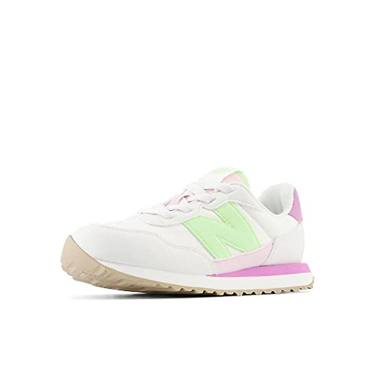 New Balance Kids 237 Bungee Sneaker, REFLECTION/CAPRICORN/MINT FLASH, 2 M Little Kid (4-8 Years)
