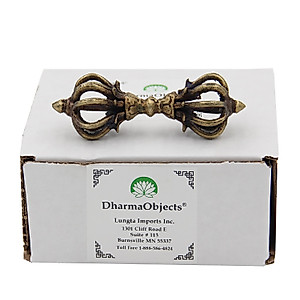 Tibetan Buddhist Brass (Vajra) Thunderbolt Nine Spokes Dorjee/Dorji (3.5 Inches)
