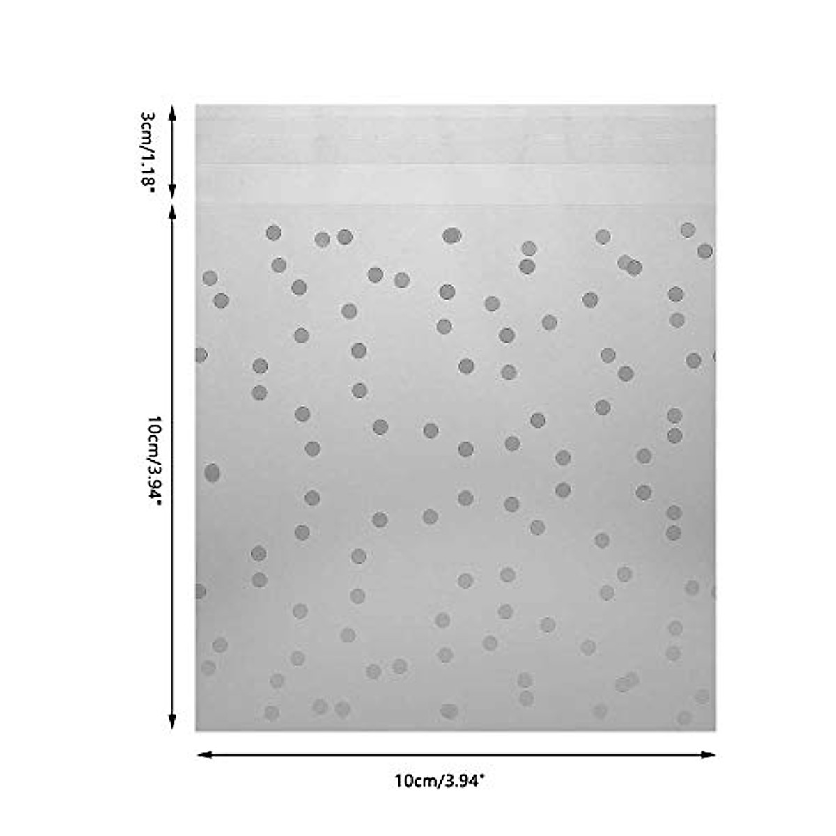 300PCS Clear Cellophane Bags Self-Adhesive Sealing Treat Bags 10x10cm Plastic Cookie Bags Party Favor Candy Bags White Polka Dot Treat Bags Soap Chocolates Cello Bags for Christmas Birthday Valentine…