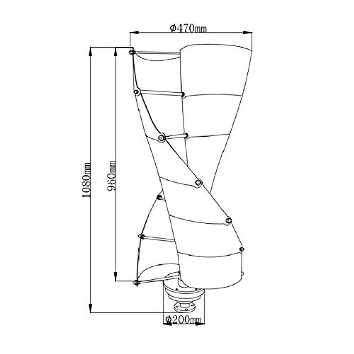Tqing Vertical Spiral Wind Power Turbine Generator, 8000W 12V24V48V Vertical Axis Breeze Start Wind-Solar Complementary +Magnetic Levitation Axis Wind Turbine Generator Power for Outdoor Garden,48v