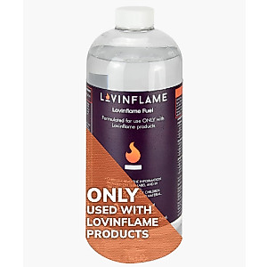Exclusive Fuel for Lovinflame Fireplaces Fire Pits Firebowls Candles Non-Toxic, Non-Flammable, Water-Soluble, Safe for Transportation & Storage (1 Liter)