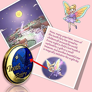 Tooth Fairy Gift Set Keepsake Gold Coin and Tooth Fairy Book for Girls