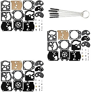QAZAKY Pack of 3 Carburetor Diaphragm Gasket Rebuild Repair Kit Compatible with K10-WAT WA WT Series 2-Cycle String Trimmer Leaf Blower Chainsaw Poulan Ryobi Ryan IDC Homelite Toro Weedeater Craftsman