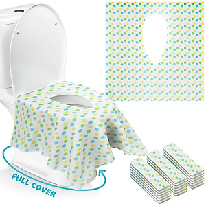 Gimars 20 Packs XL Large Full Cover Disposable Travel Toilet Potty Seat Covers - Individually Wrapped Portable Potty Shields for Adult, The Pregnant, Kids and Toddler Potty Training