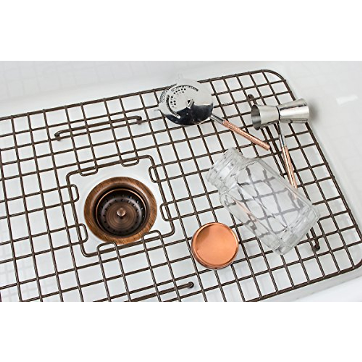 Sinkology Kitchen Sink Basket Strainer Drain TB35-01,Antique Copper