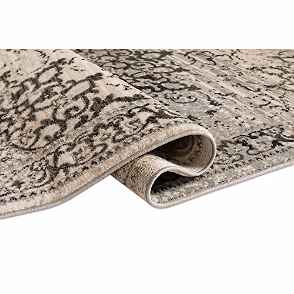 Well Woven Amba Sultana Traditional Distressed Oriental Grey Area Rug 7'10" x 9'10"