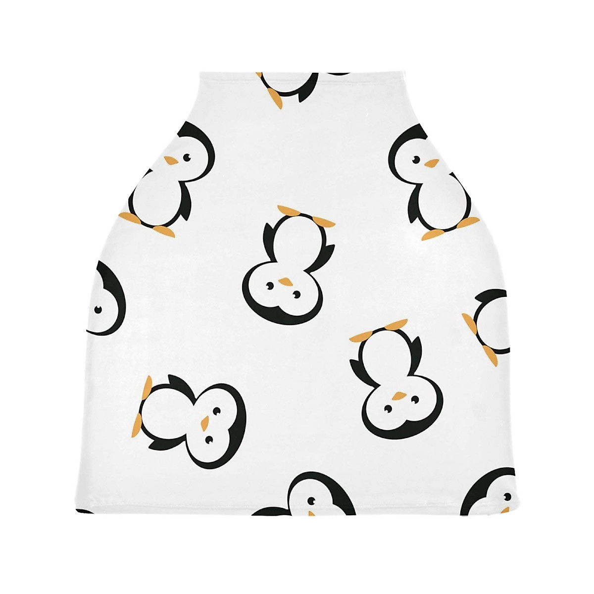 Blueangle Car Seat Cover for Babies, Cartoon Penguins Nursing Cover Breastfeeding Cover, Stretchy Infant Carseat Canopy, Super Soft Breathable